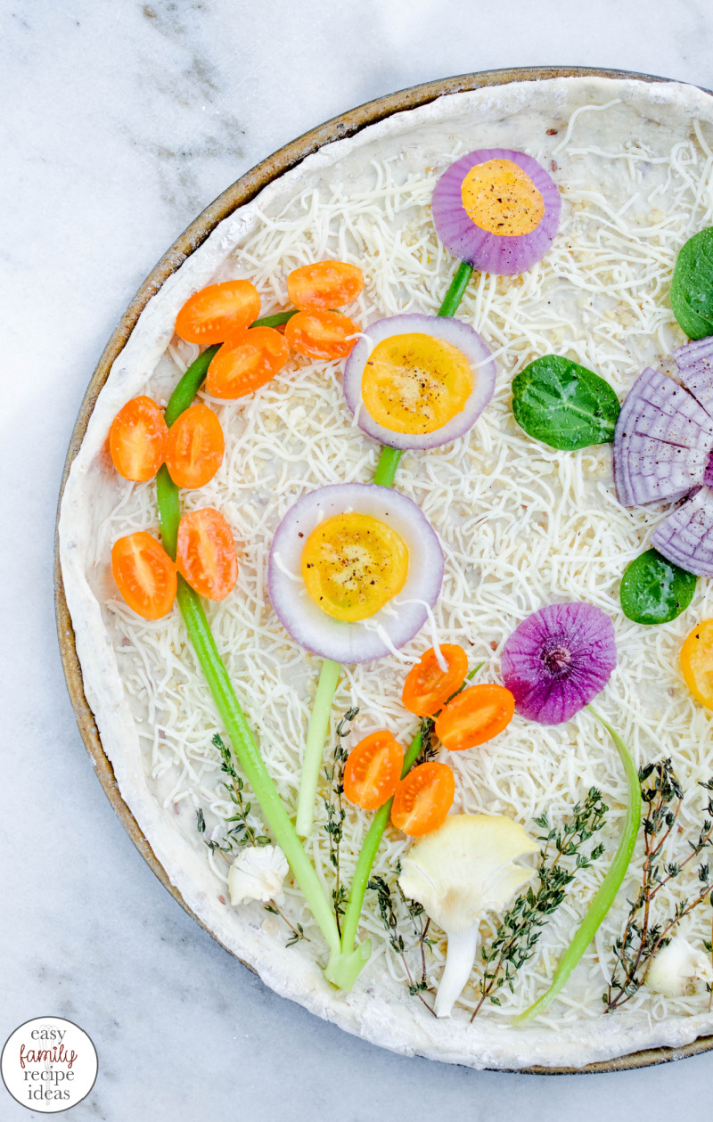 Spring Vegetable Garden Pizza Recipe - PinkWhen