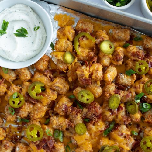 Loaded Tater Tots Recipe - PinkWhen